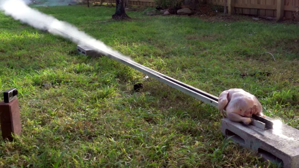 150MPH Rocket-Knife Perfectly Bisects Food, Toy Truck, More - Nerdist